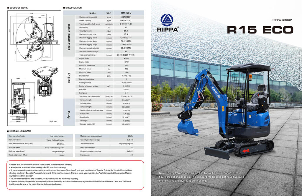 R15 – ECO Mini Excavator – RIPPA